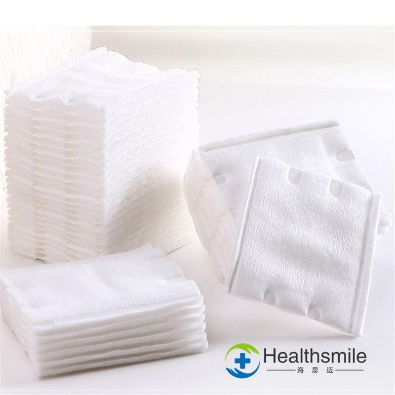 China OEM ODM Manufacturer Cosmetic Cotton Squares Pad Makeup Manufacturer and Supplier Healthsmile